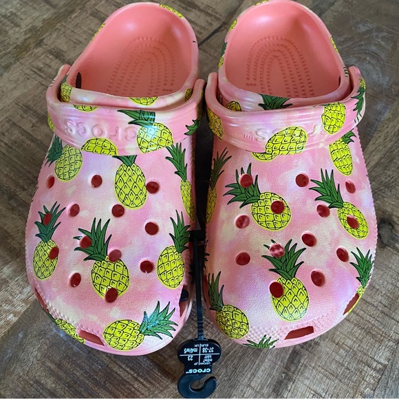 CROCS | Shoes | Crocs Classic Retro Resort Clog Pineapple Papaya Pink ...